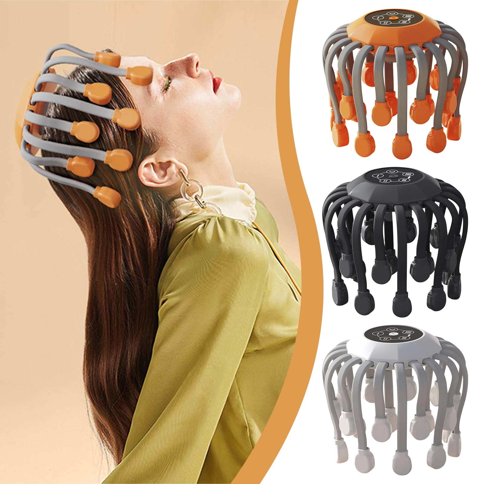 Head Massager Scalp, Octopus Head Massager Scalp, Electric Scalp ...