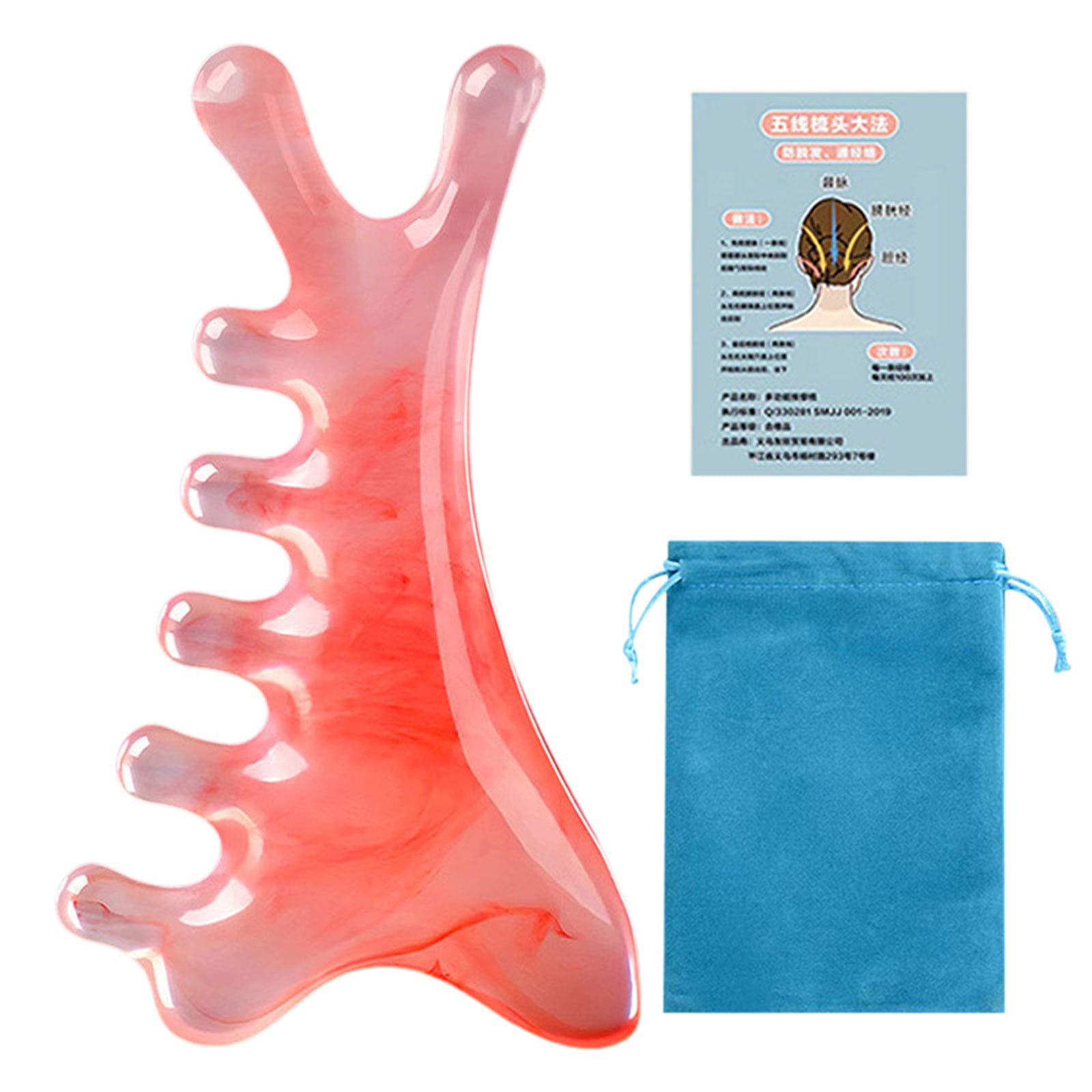 Head Massager Scalp Resin Handheld Wide Tooth Comb Relax Massage Tool ...