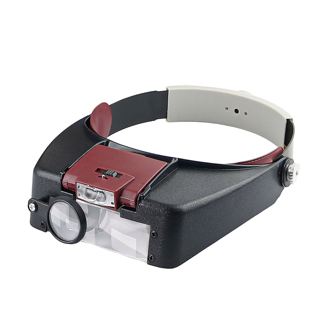Head Mount Magnifier with LED Light, Headband Magnifier, Head-Mounted ... Head Mount Magnifier with LED Light, Headband Magnifier, Head-Mounted ...