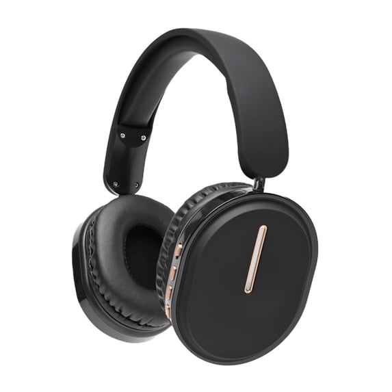 Head Mounted Bluetooth Headphones Black Wireless Foldable Soft Headband ...