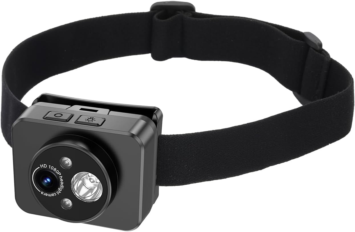 Head-Mounted Camera, LED headlamp, 1080P HD Action Camera, Wearable ...