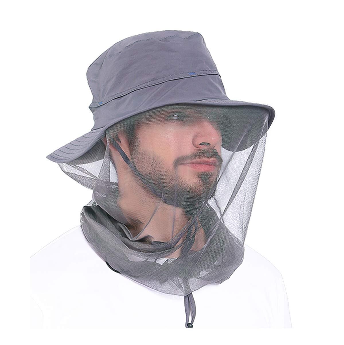 Head Net Hat - Safari Hat Sun Hat Bucket Hat Fishing Hat with Netting ...