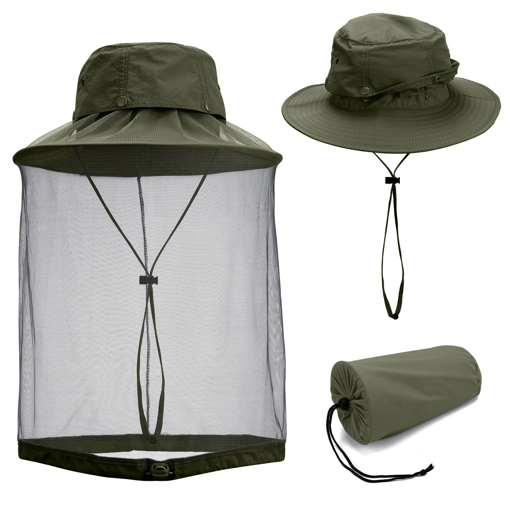 Head Net Hat, Sun Hat Bucket Hat with Hidden Net Mesh for Men Women ...