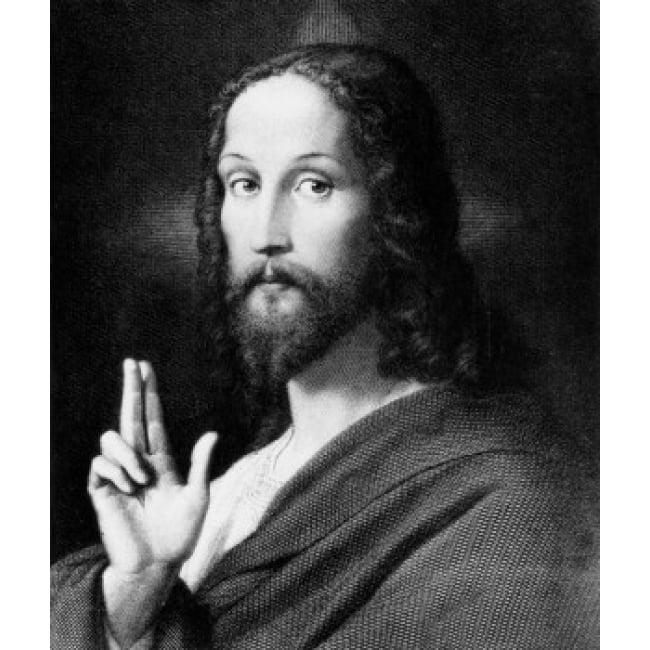 Head Of Christ, Ernst Deger, (1809-1885 German) Poster Print (24 x 36 ...