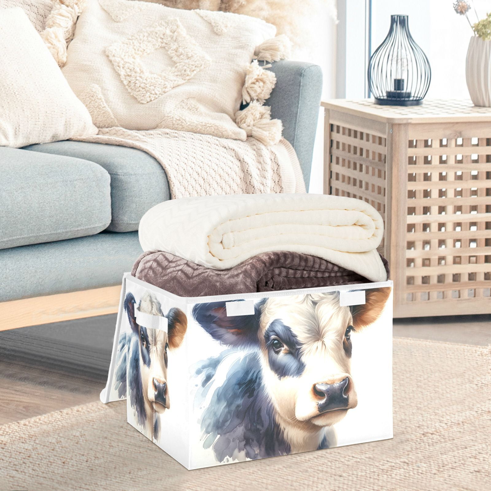 Head Of Cow Storage Basket Foldable Laundry Basket Shelf Kids Toy ...