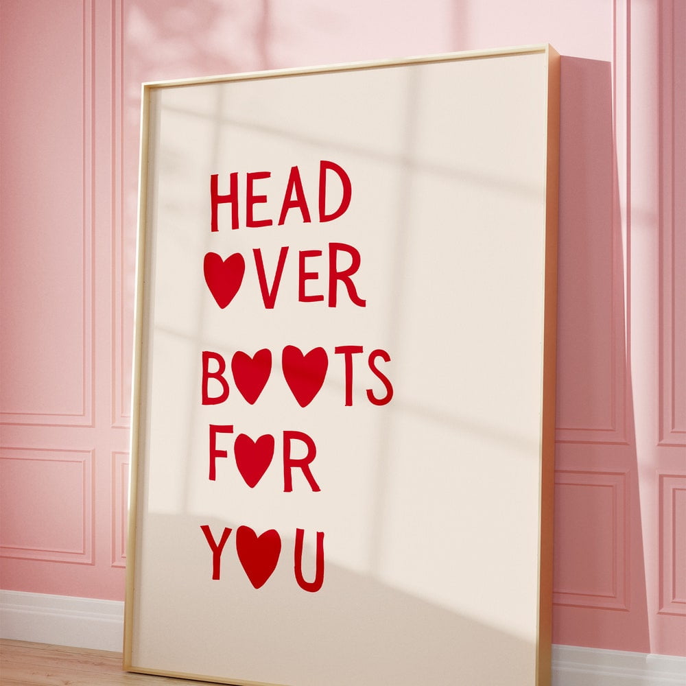 Head Over Boots For You Print Cute Western Wall Art Cowboy Boots Print ...