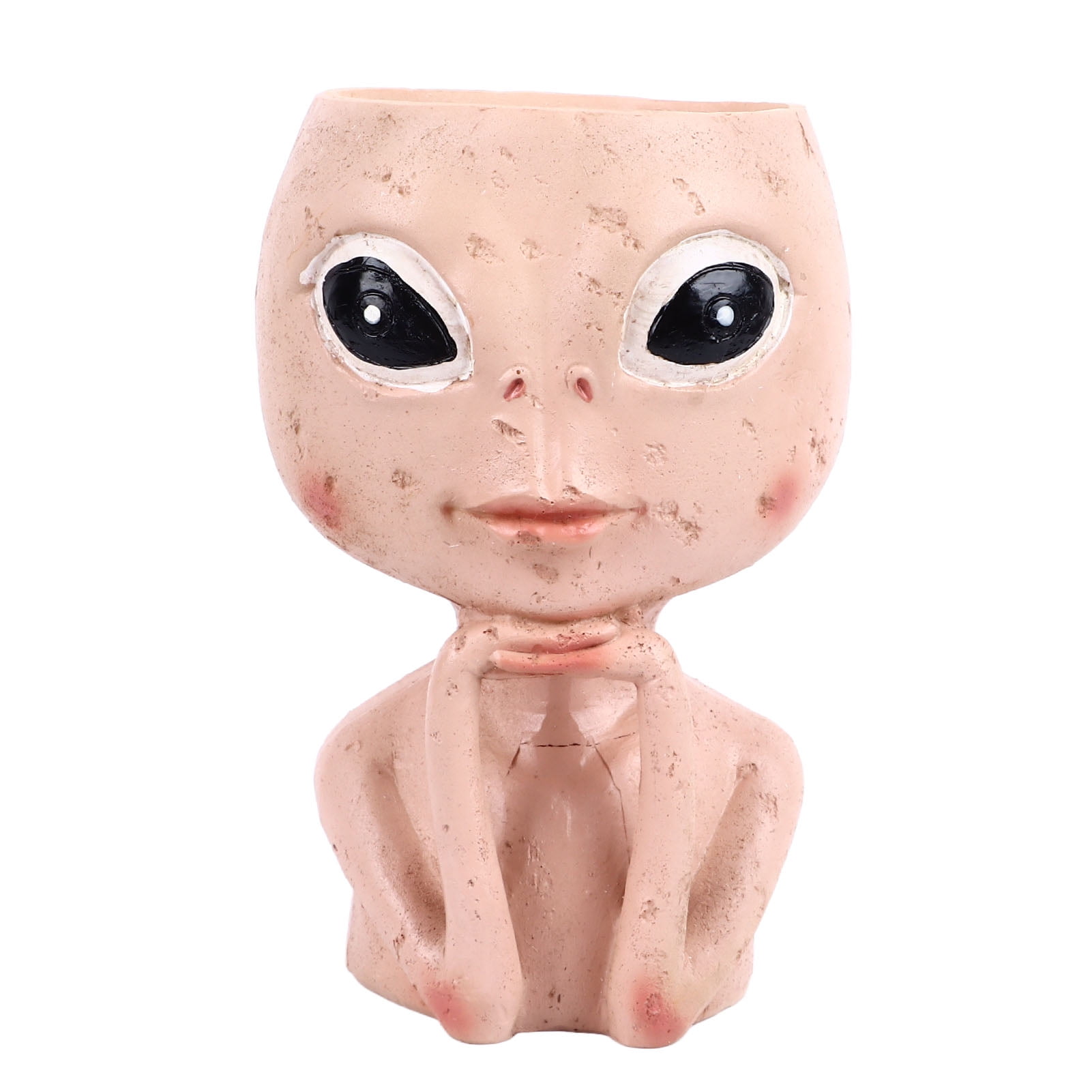 Head Planter Resin Unique Succulent Flower Pot Open Eyed Alien Face ...