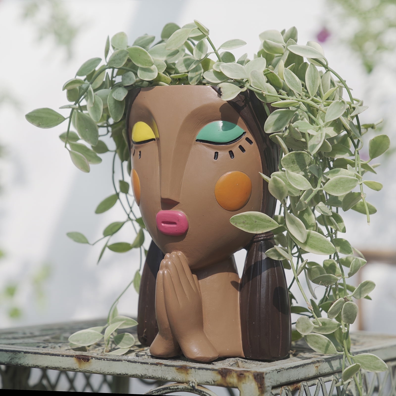 Quoowiit Head Planters for Indoor Plants,Face Flower Pot Head Planter ...