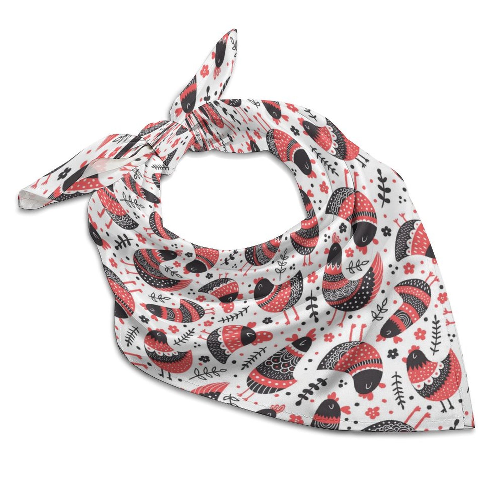Head Scarf, Cute Chickens Square Satin Hair Scarves Silk Bandana Scarf ...