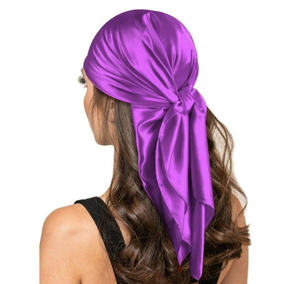 Head Scarf for Women Like Silk Scarf Hair Scarf Solid Color Square ...