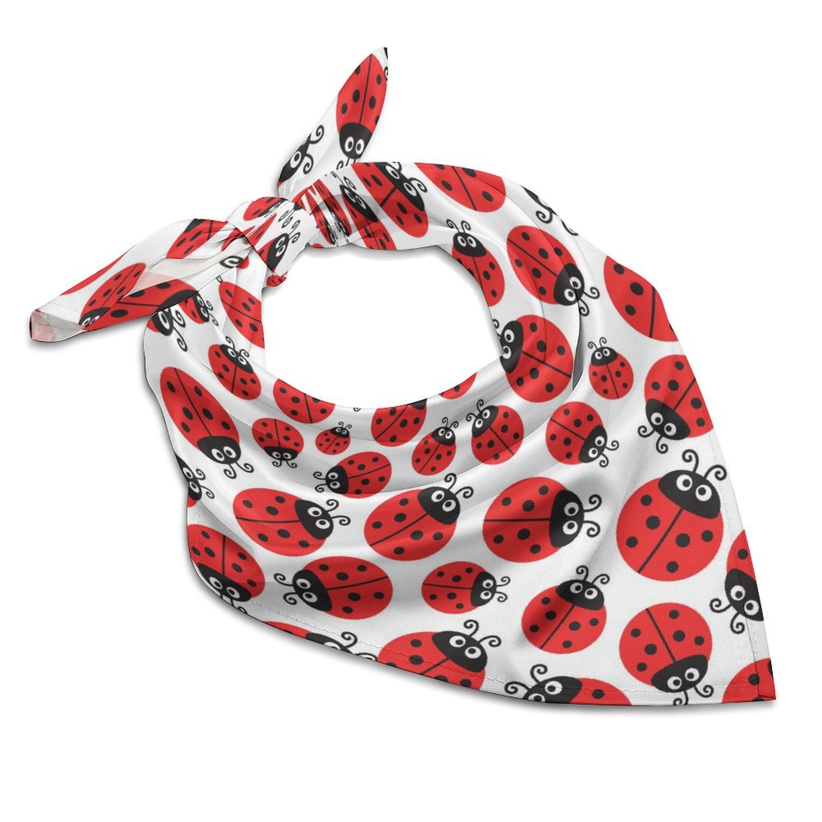 Head Scarf for Women's Hair, Cartoon Ladybug Silk Like Women's Fashion ...