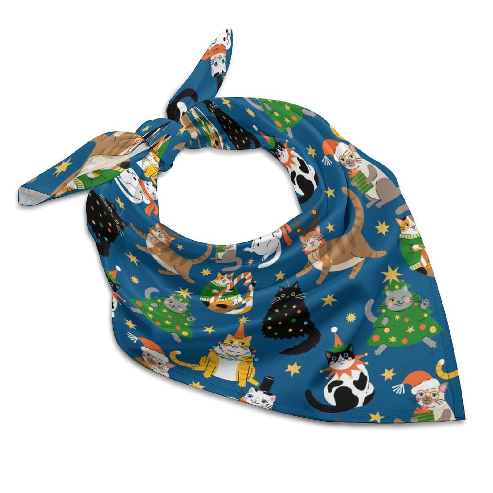 Head Scarf for Women's Hair, Different Cats Christmas Silk Like Women's ...