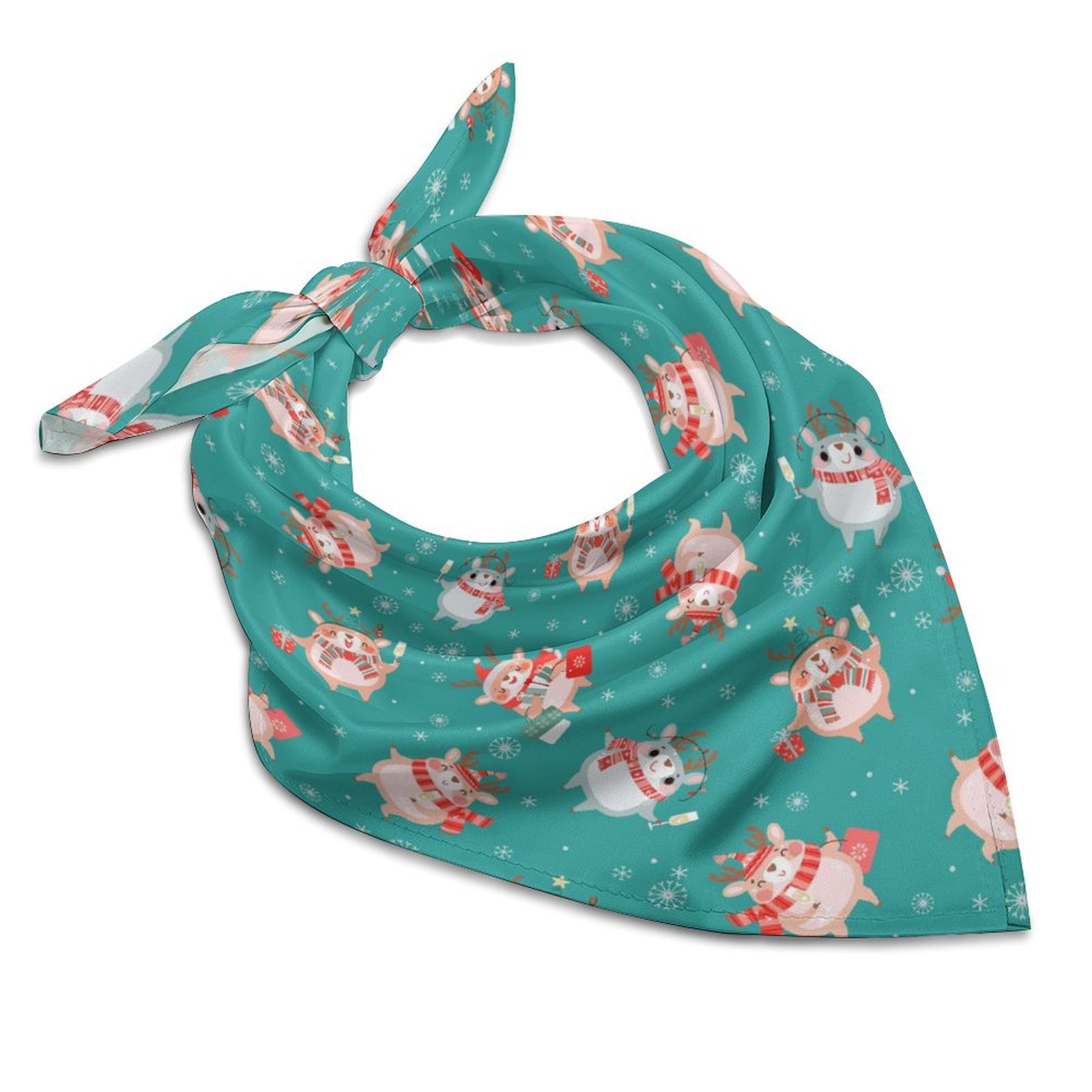 Head Scarf for Women's Hair, Funny Christmas Deer Silk Like Women's ...