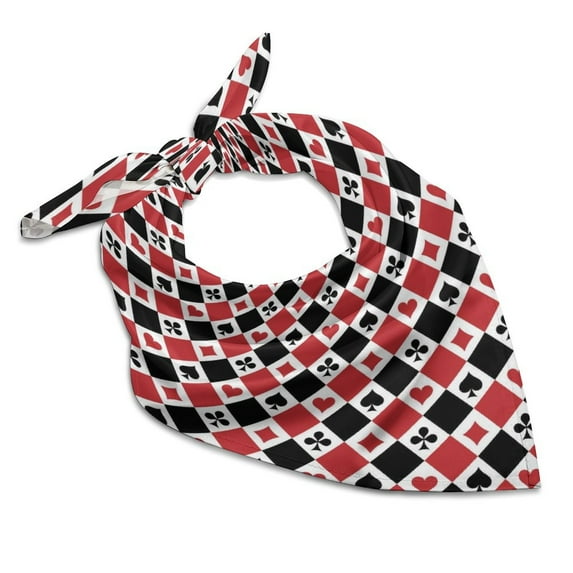 Head Scarf for Women's Hair, Playing Cards Silk Like Women's Fashion ...