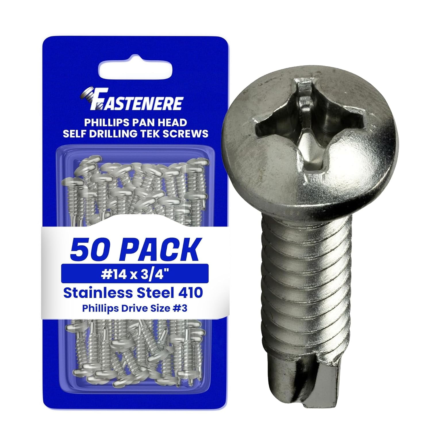 Head Self Drilling Tek Screws - #14 x 3/4" (50 Pack) Stainless Steel ...