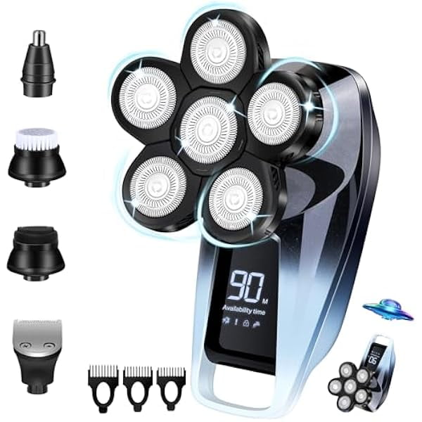 Head Shaver for Bald Men,5-in-1 Head Electric Razor Cordless Waterproof ...