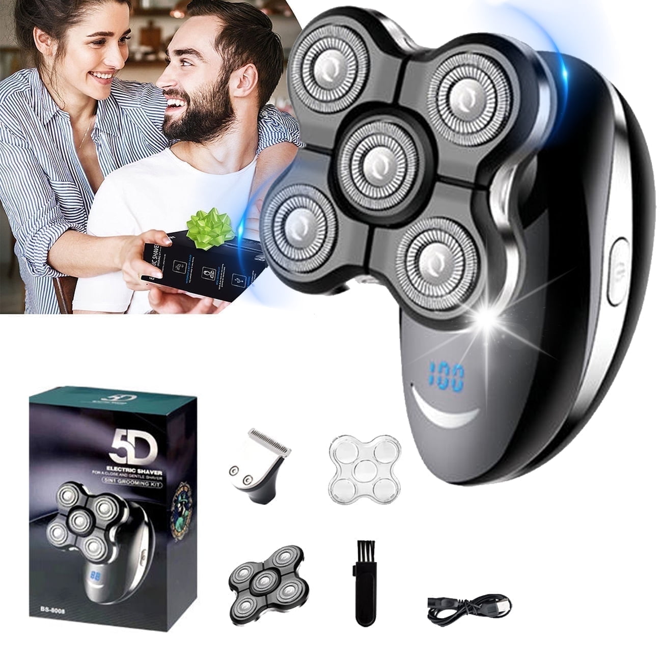 Head Shaver for Bald Men with Nose Hair Trimmer, Beard Trimmer for Men ...