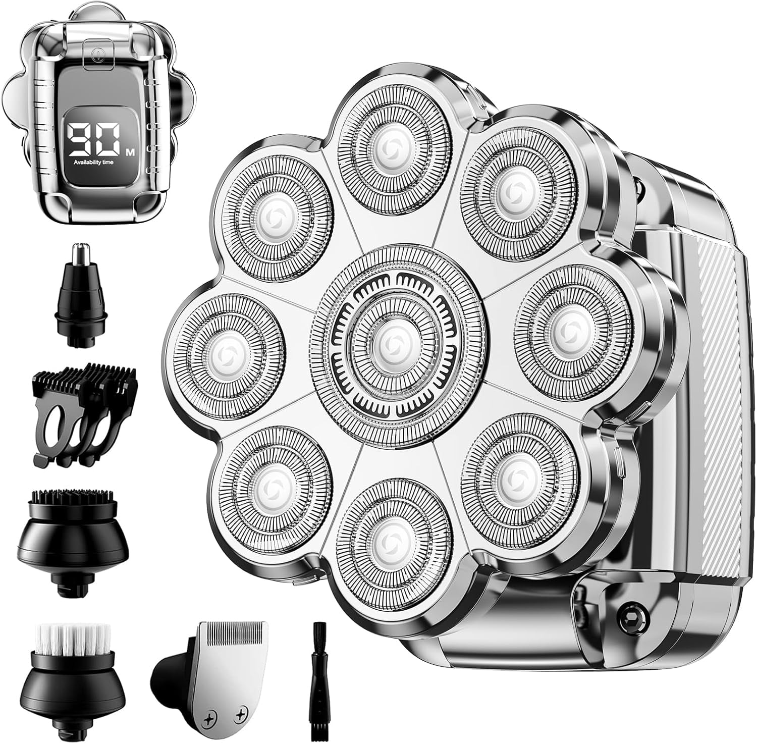 Head Shaver for Bald Men, 9-in-1 Men’s Electric Shaver Bald Head Shaver ...