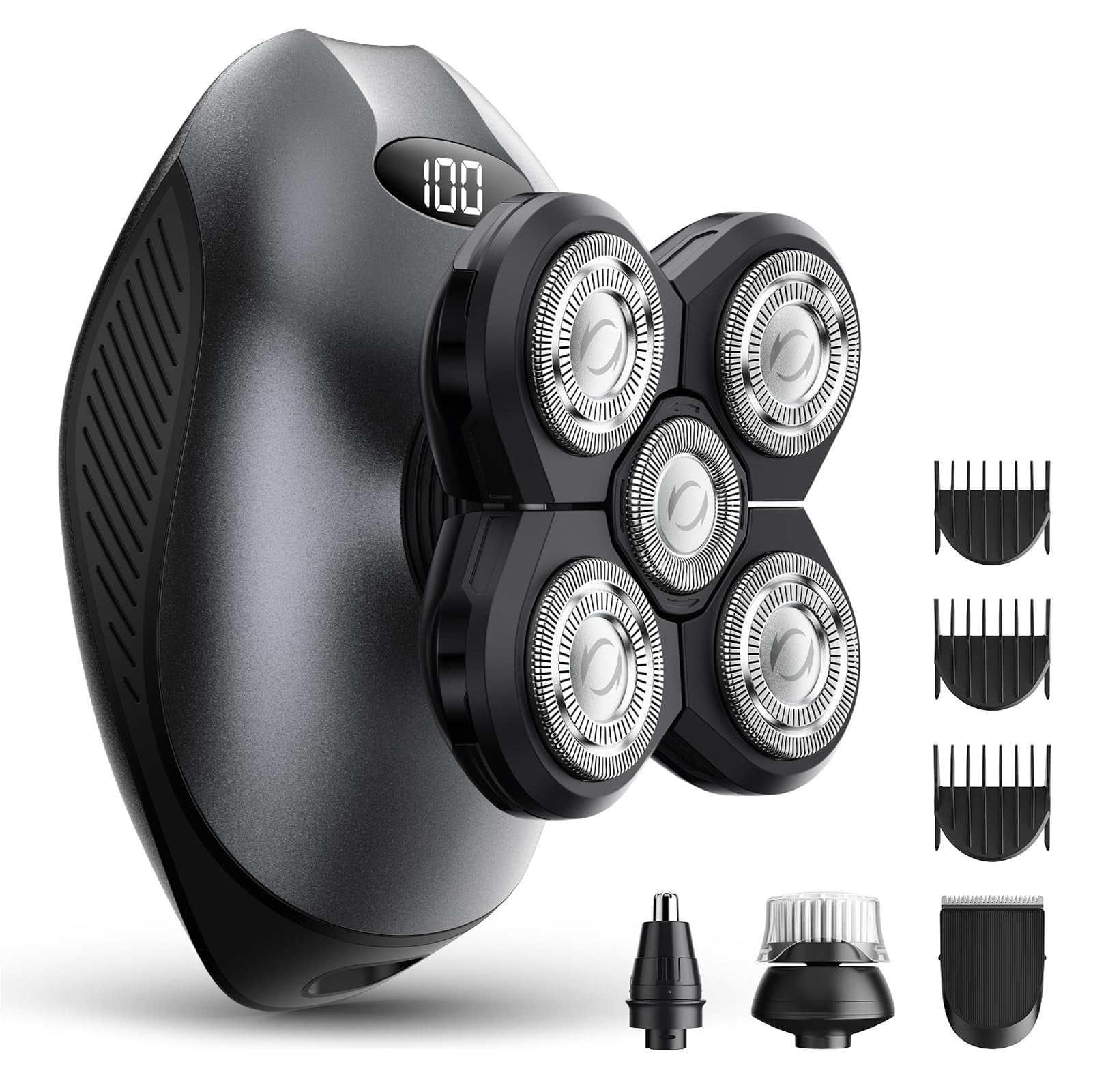 Head Shavers for Bald Men, 5 in 1 Electric Razor IPX7 Waterproof for ...