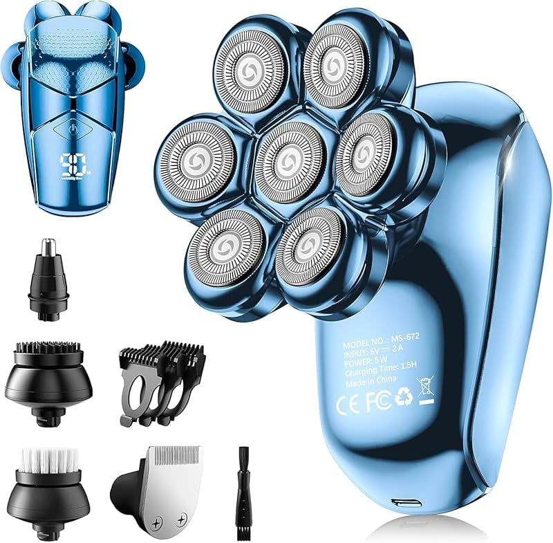 Head Shavers for Bald Men: 5-in-1 Detachable Electric Razor - IPX7 ...