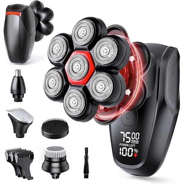 Head Shavers for Bald Men, Magnetic 7D Electric Razor IPX8 Waterproof ...