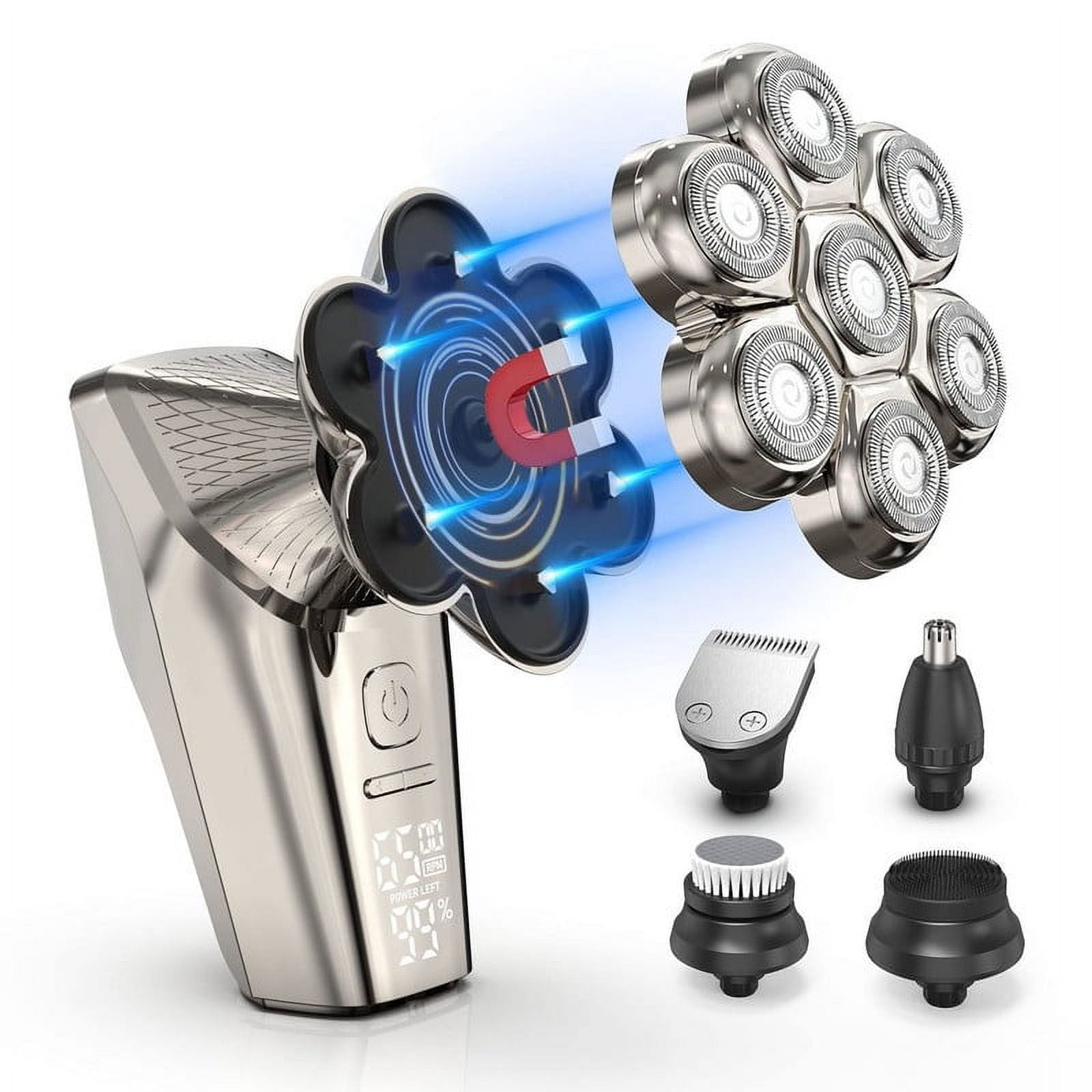 Head Shavers for Bald Men, Magnetic Interface 6-in-1 Cordless ...