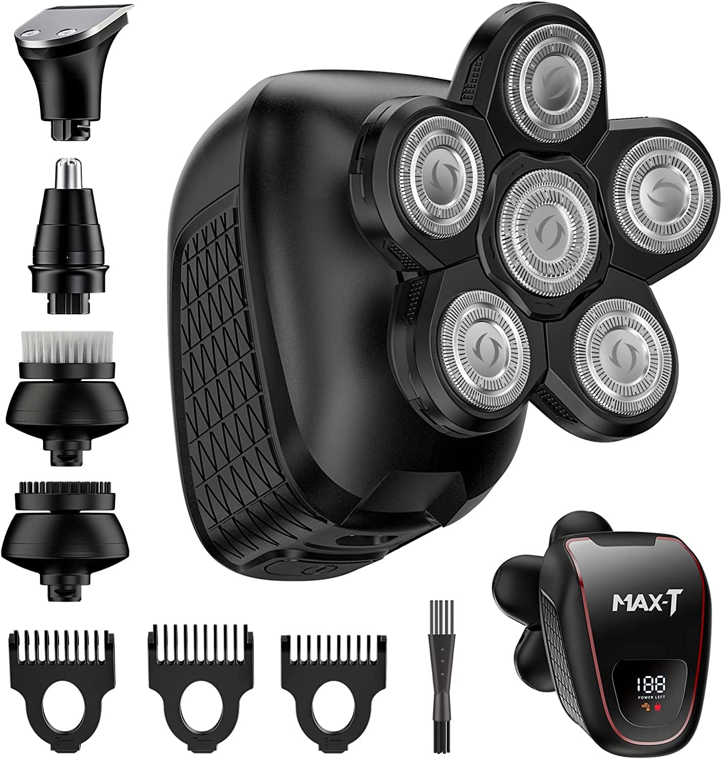 MAXT 5-in-1 Wet/Dry Waterproof Electric Shaver for Men, USB ...