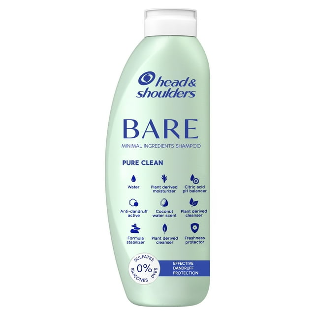Head & Shoulders Bare Pure Clean Dandruff Shampoo, Anti-Dandruff, 13.5 ...