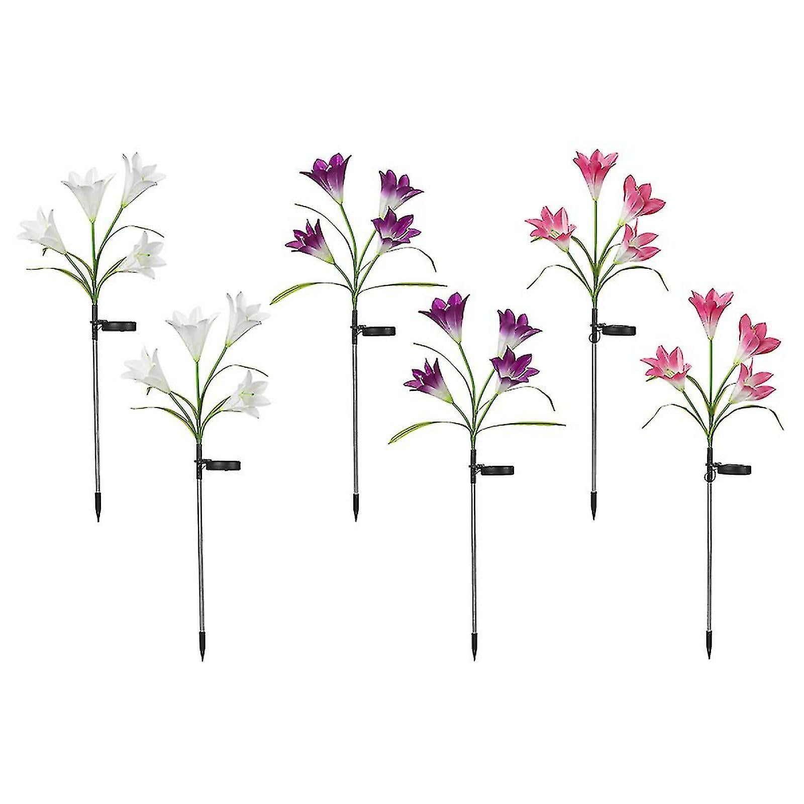 Head Solar LED Solar Lights Lily Flower Lamp Outdoor Lawn Induction ...