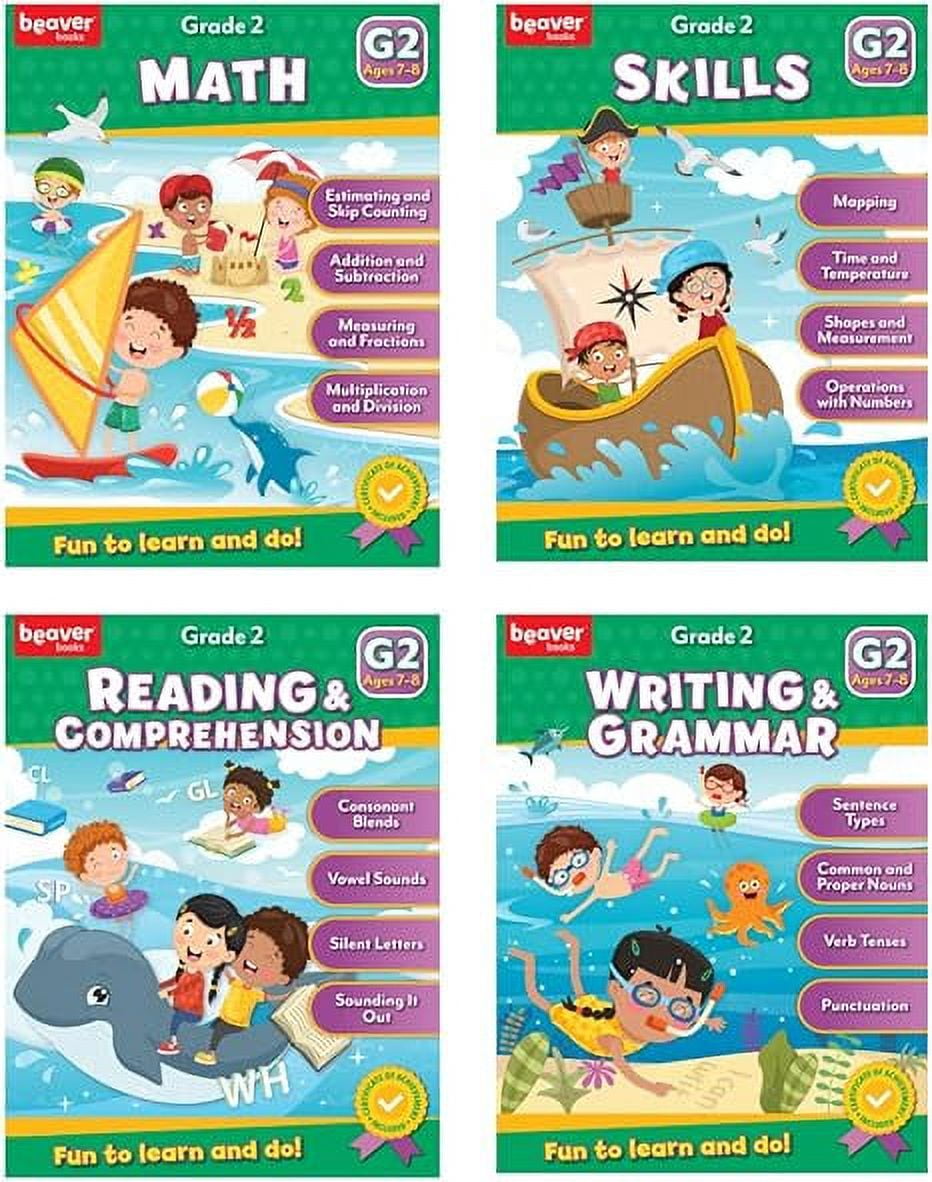 PAPP Grade 2 Workbooks Bundle, Math, Reading, Grammar, Writing, Ages 7 ...