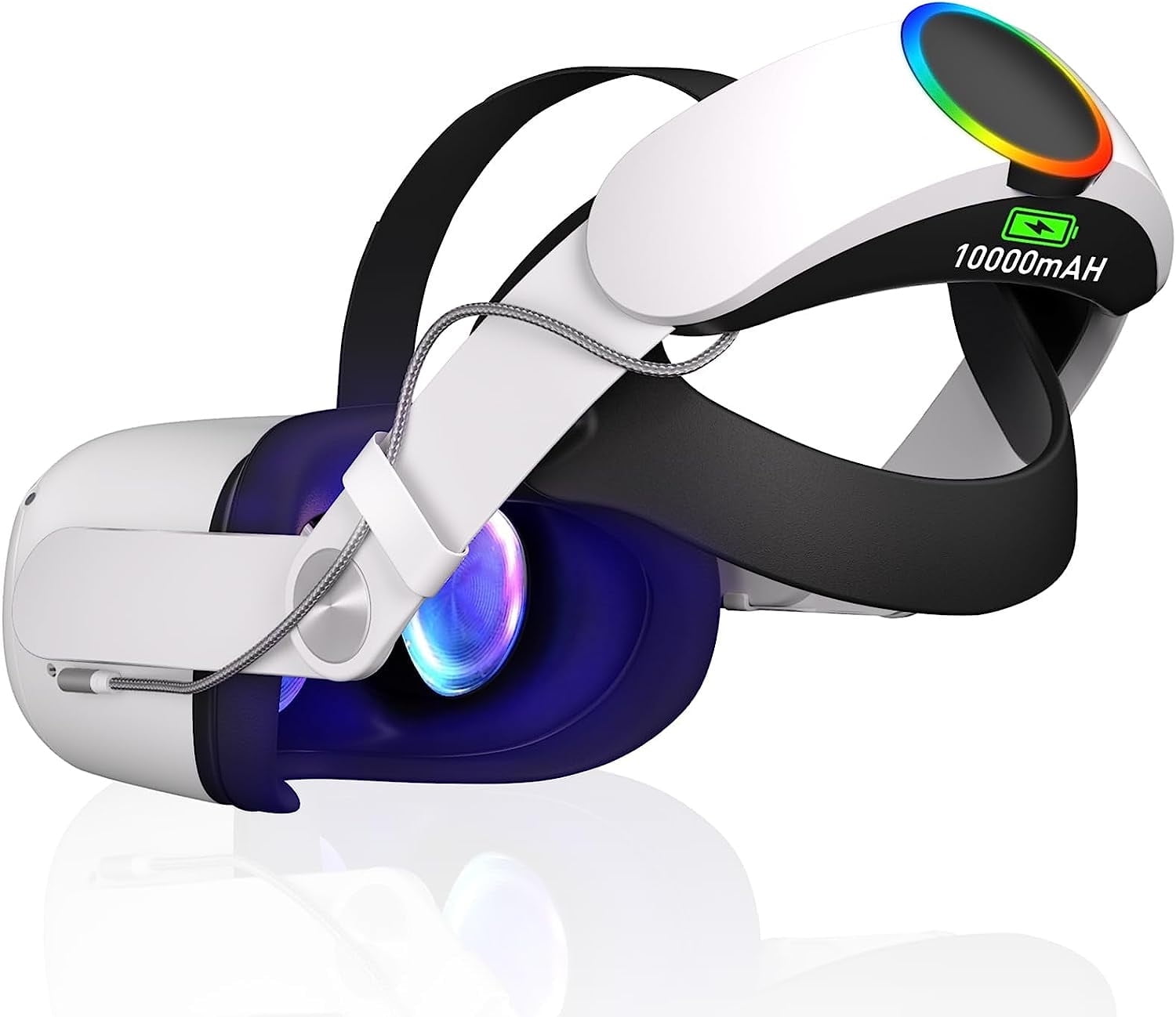 Head Strap with 10000mAh Battery for Oculus Quest 2, Extend 8H Playtime, Fast Charging VR Power ...