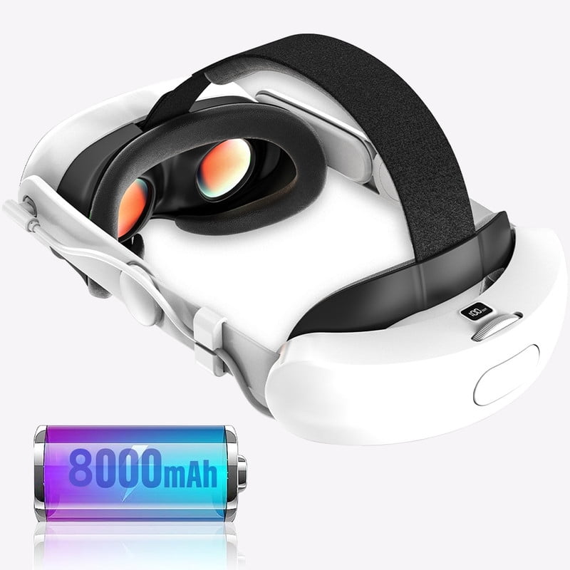 Head Strap with 8000mAh Battery for Meta Quest 3S, Extend Playtime 18W ...