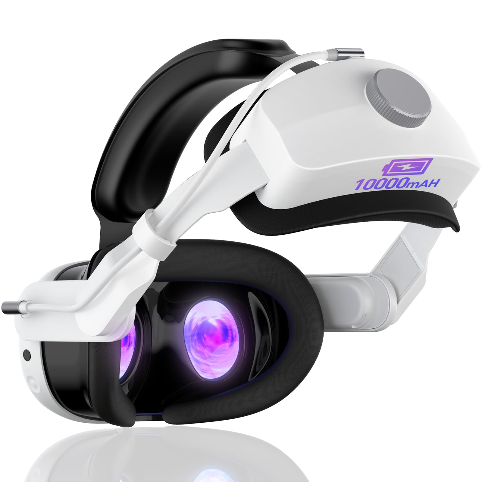 Head Strap with Battery for Meta/Oculus Quest 3, 10000mAh Battery Pack for Extended 4-6 Hrs of ...