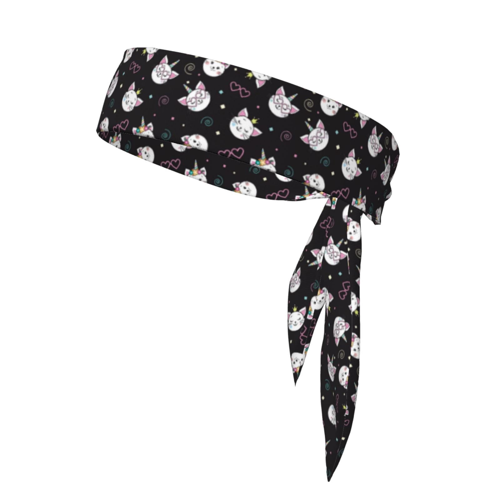 Head Tie Headbands Cute Funny Cat Unicorn Sports Tie Back Headband ...