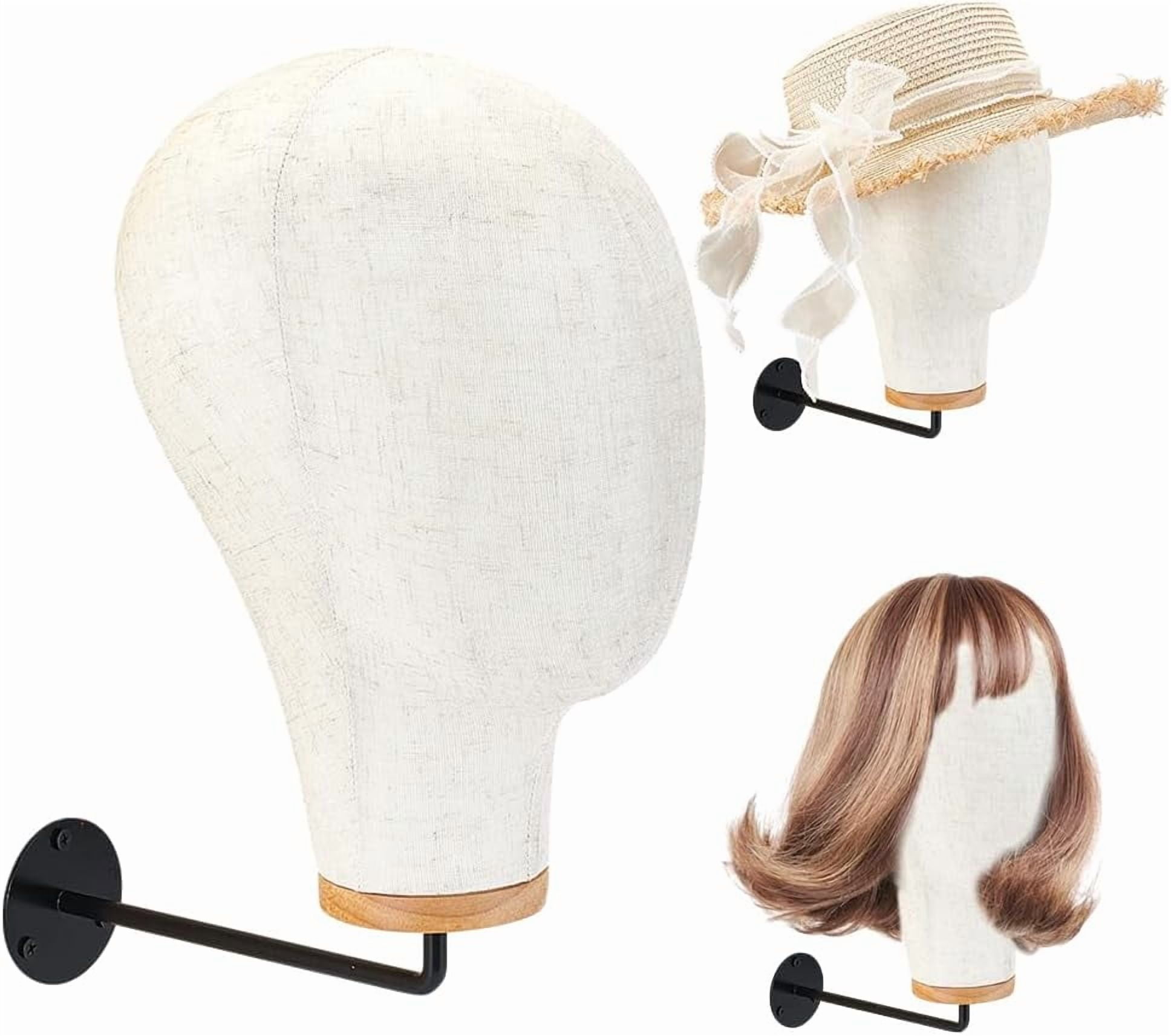 Head Wall Mount Hanging Wig Stand Wall Mounted Hat Display Racks Head ...