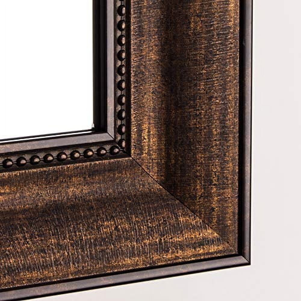 Head West Bronze Copper Framed Rectangle Mirror with Beaded Inner Frame ...