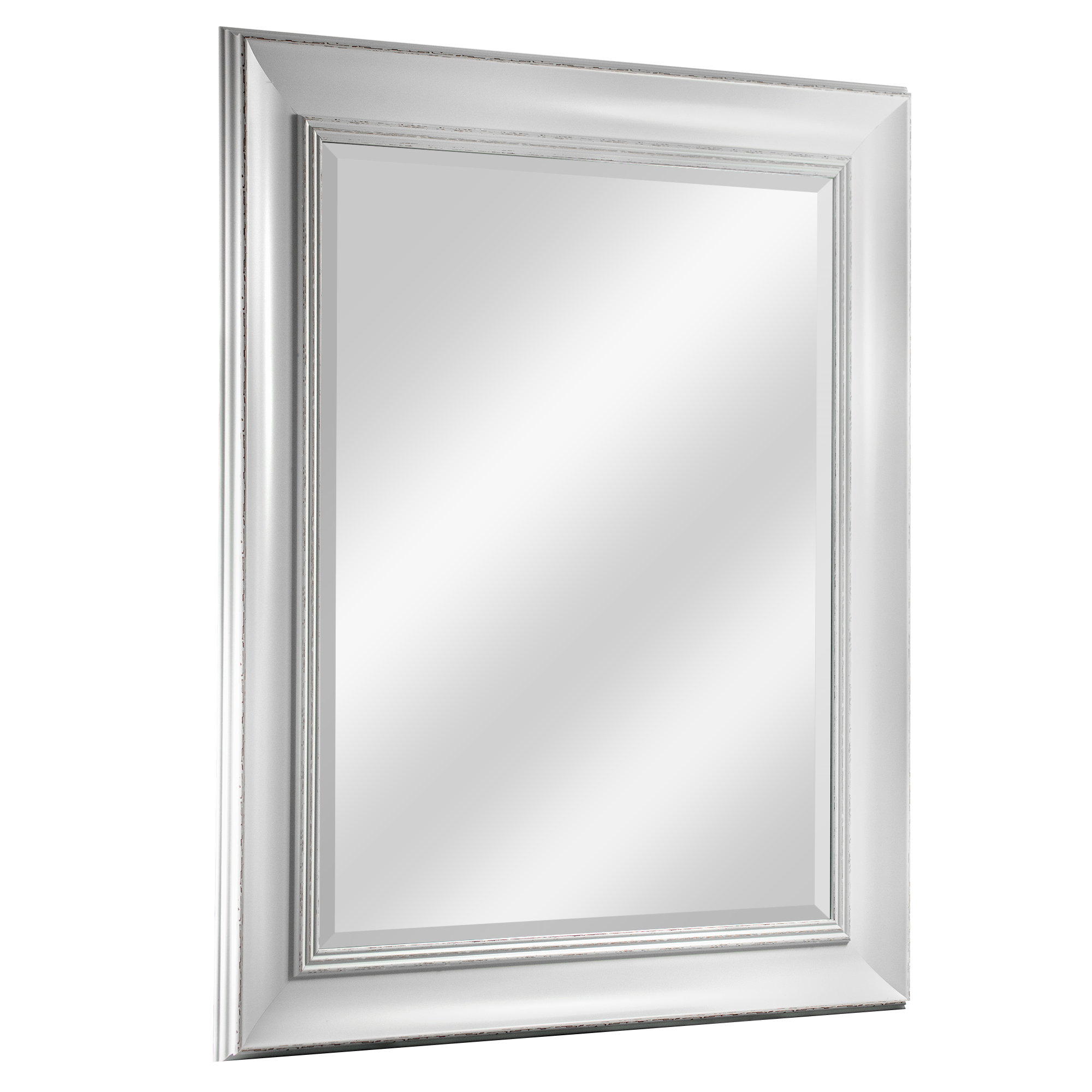 Head West Distressed Antique White Two Step Raised Lip Frame Beveled ...