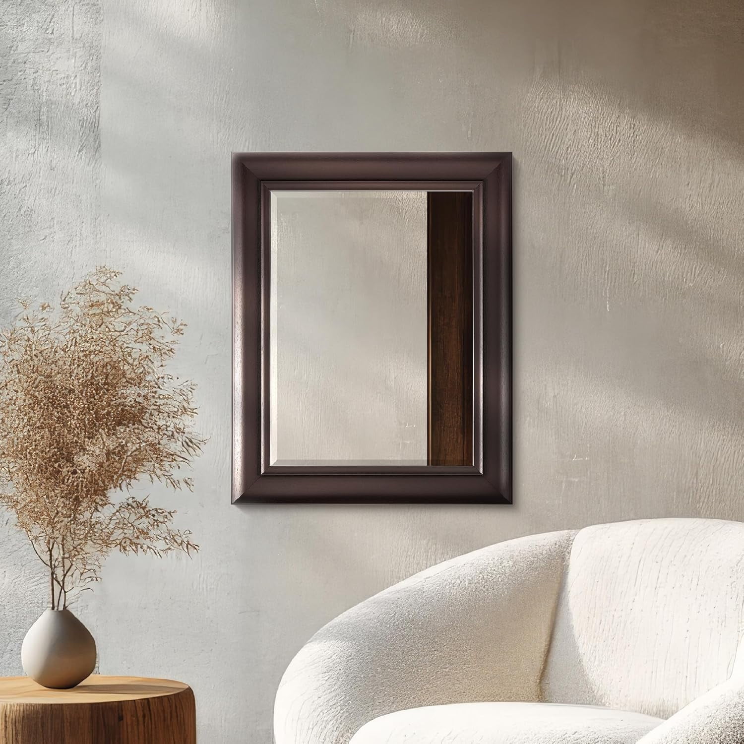 Head West Espresso Dark Brown Framed Rectangle Wall Mirror, Wall ...