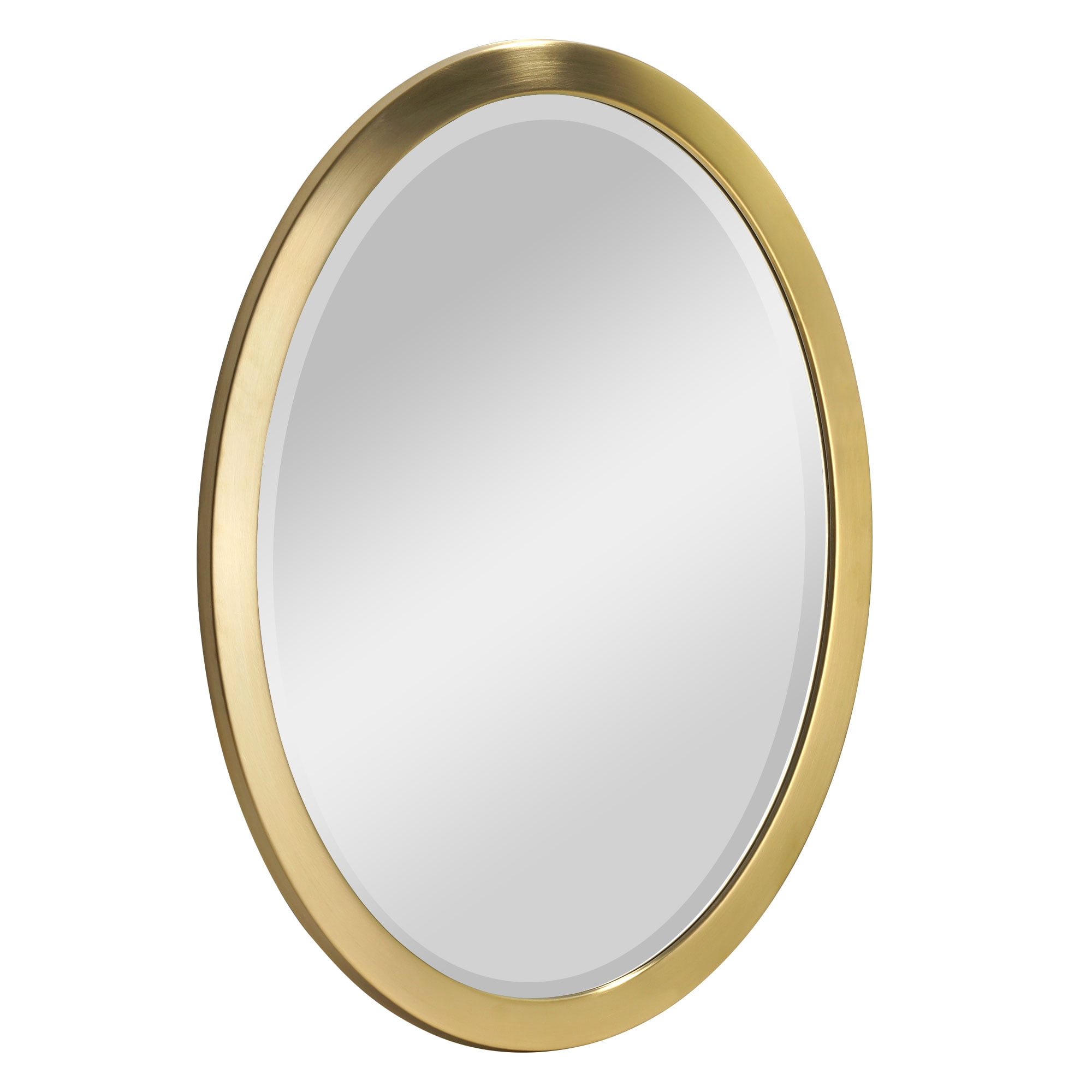 Head West Oval Brushed Gold Metal Framed Bathroom Mirror - 30" x 23 ...