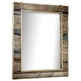 Head West Rustic Wood Plank Farmhouse Rectangular Mirror With Inlaid ...
