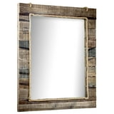 Head West Rustic Wood Plank Farmhouse Rectangular Mirror With Inlaid ...