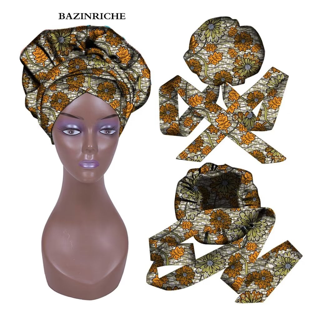 Head Wraps for Women African Hair Scarf Long Breathable Turban Tie ...