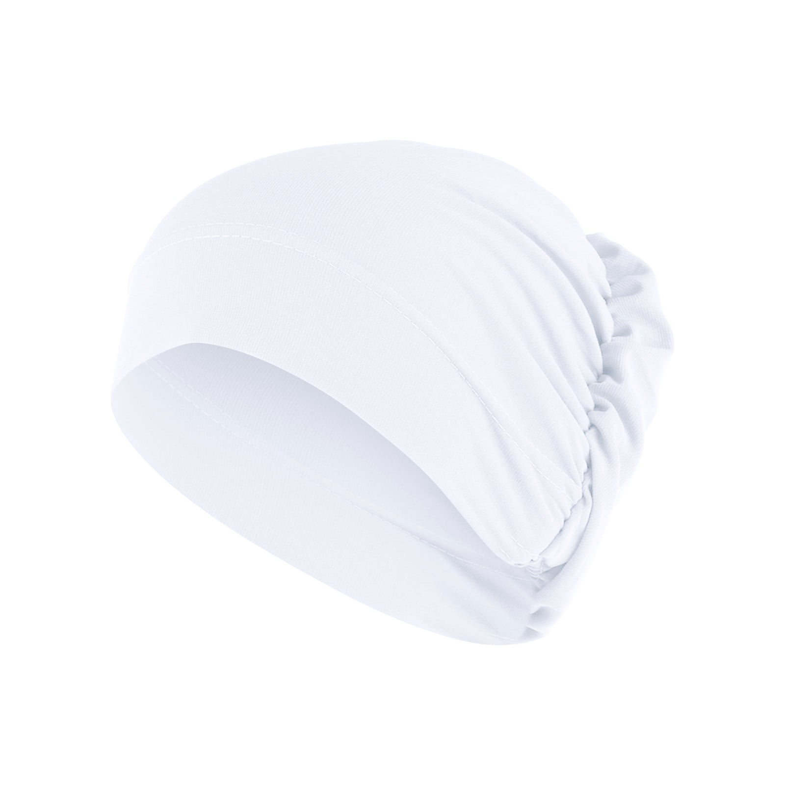 Head Wraps for Women Beanie Hat Solid Beading Muslim Ruffle Cancer ...