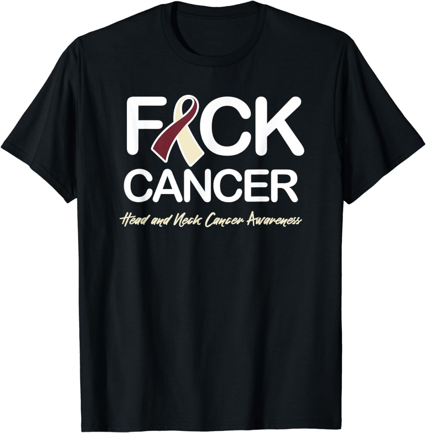 Head and Neck Cancer Shirts Fck Cancer Awareness Ribbon Tee - Walmart.com