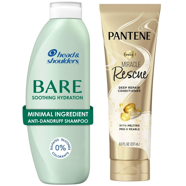 Head and Shoulders BARE Soothing Hydration Dandruff Shampoo & Pantene ...