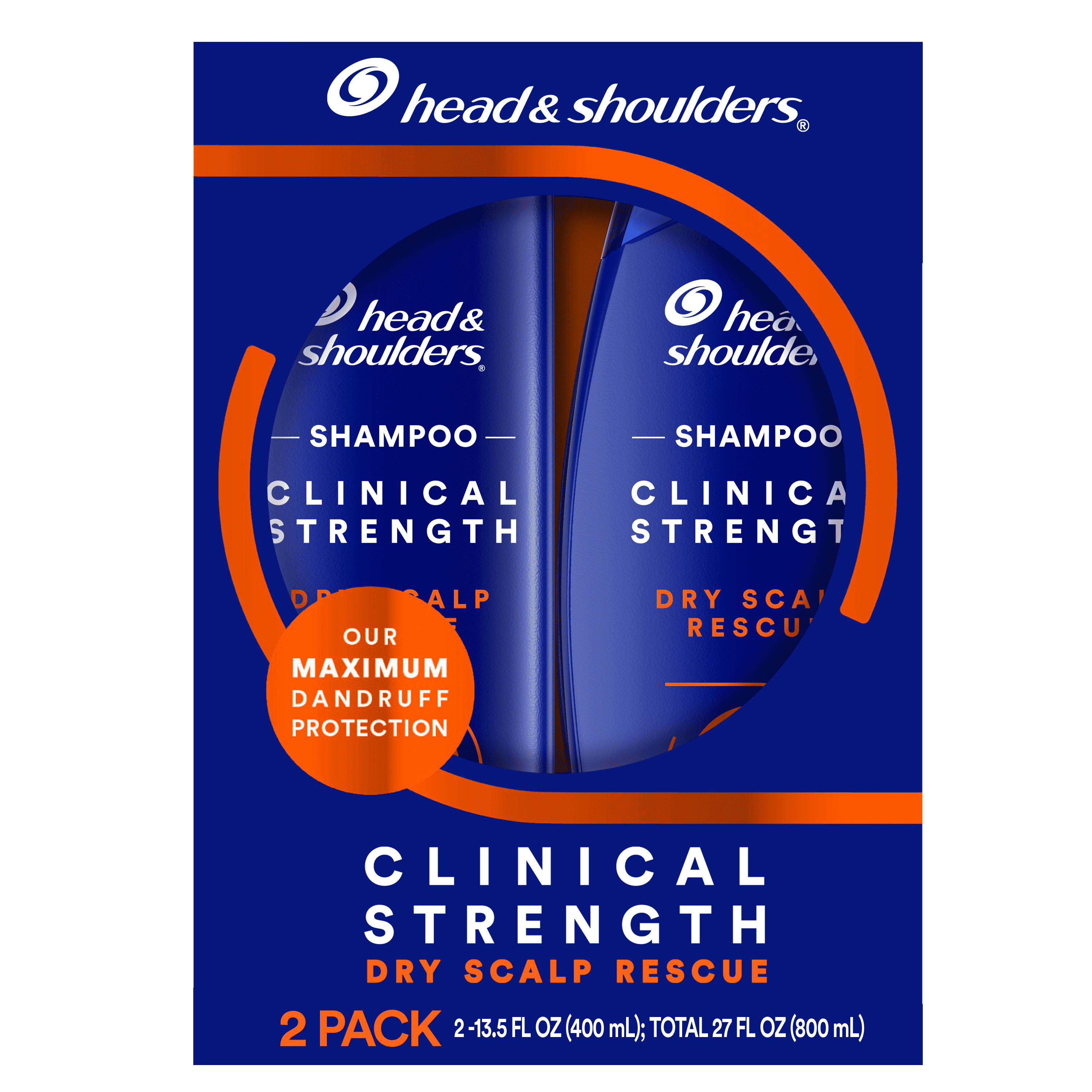 Head and Shoulders Clinical Strength Dandruff Shampoo Twin Pack, Dry ...