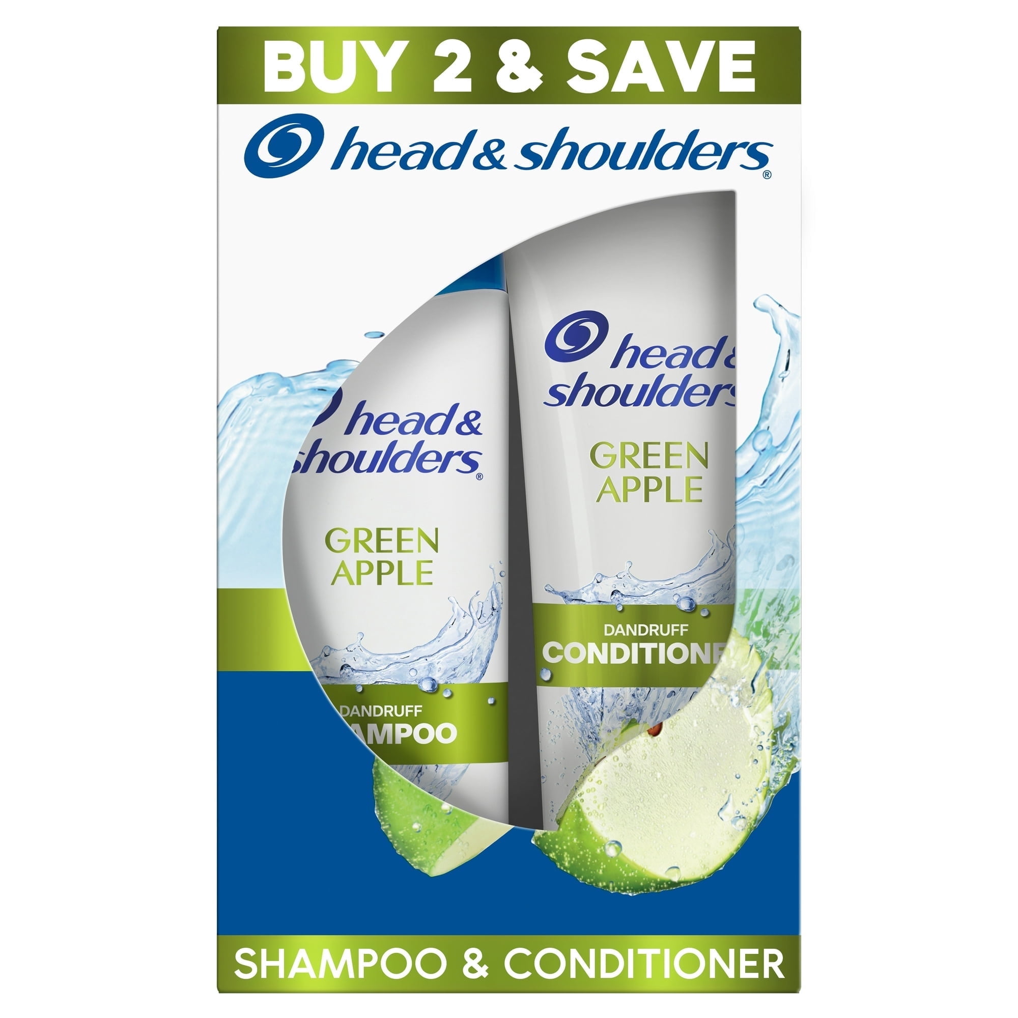 Head and Shoulders Green Apple Shampoo and Conditioner Dual Pack, All ...