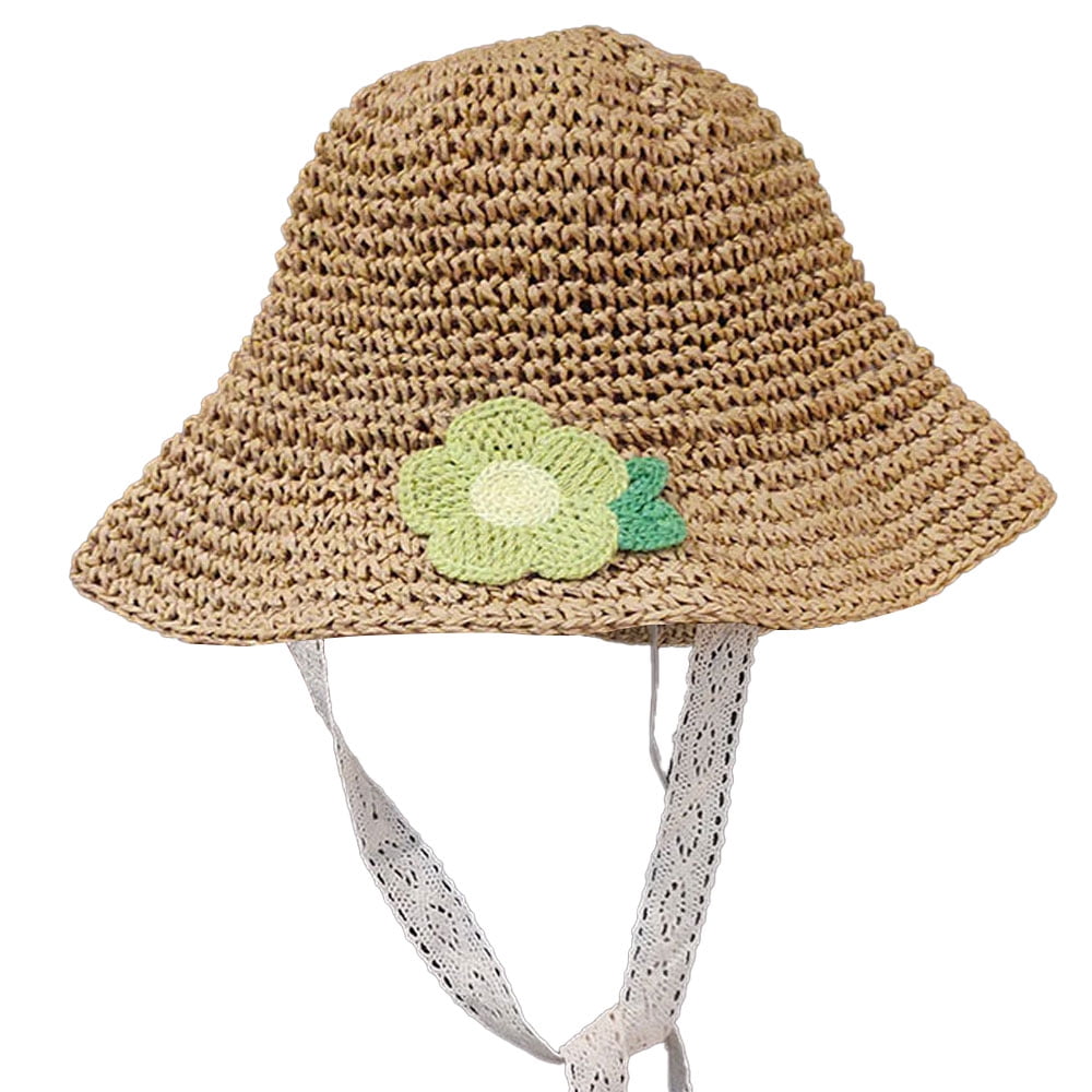 Head circumference 52cm summer children's straw hat cute lace fisherman ...