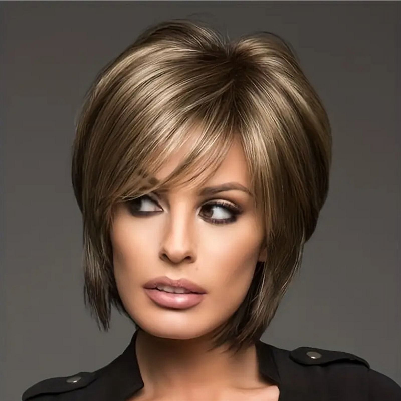 Head cover for short straight hair with oblique bangs - Walmart.com