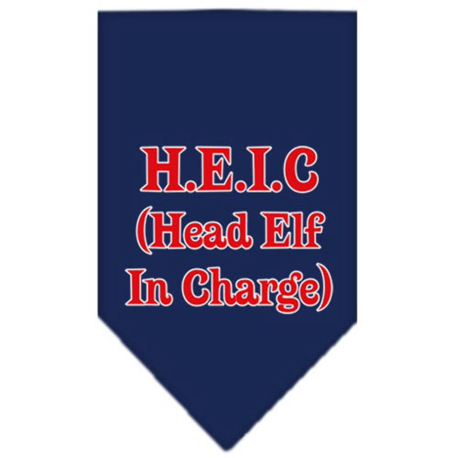 Christmas Pet and Dog Bandana Screen Printed, "Head Elf In Charge ...